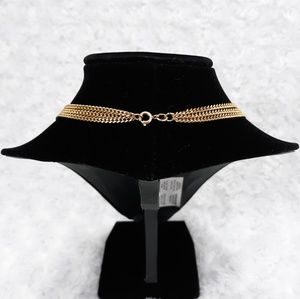 Vintage | Jewelry | Vintage Triple Strand Gold Tone Chain Necklace ...